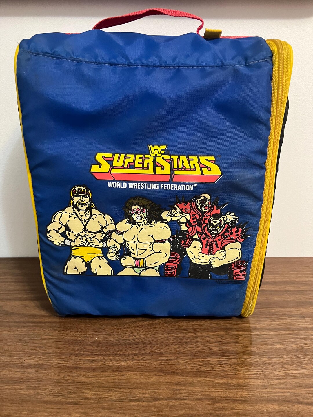 Vintage WWE WWF 1991 Superstars Backpack Wiz Too Toy Case Titan Sport ...