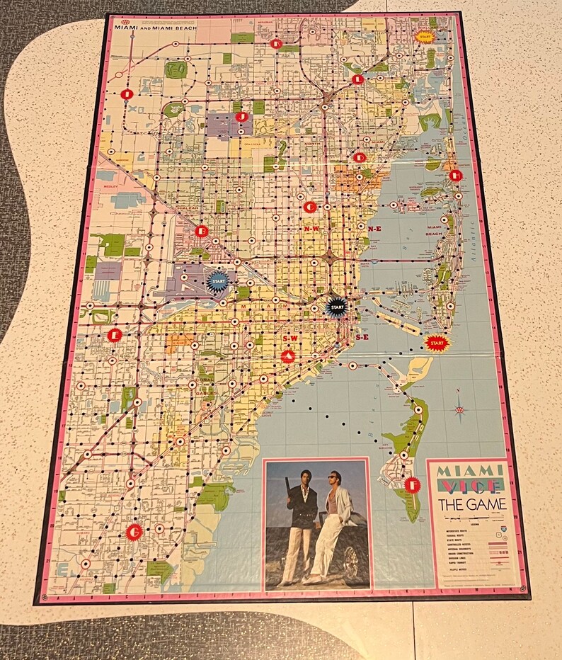 Vintage 1984 Miami Vice Board Game 100% Complete | Etsy