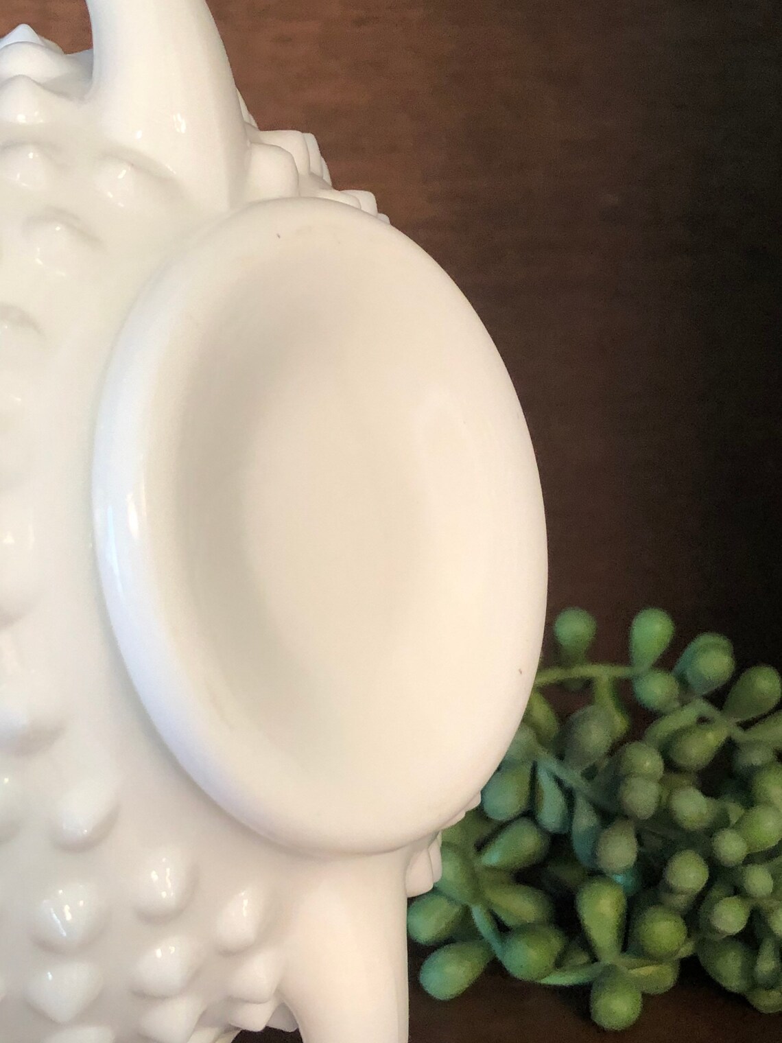 Vintage Fenton White Milk Glass Hobnail Handled Dish Bowl - Etsy