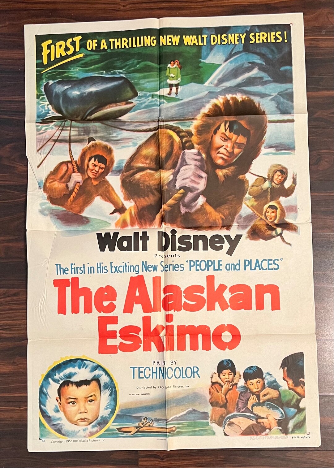 Vintage Walt Disney 1953 the Alaskan Eskimo Movie Poster Original - Etsy