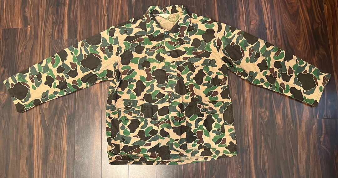 Vintage Camouflage Camo Shirt Lightweight Jacket Button up Retro Camo ...