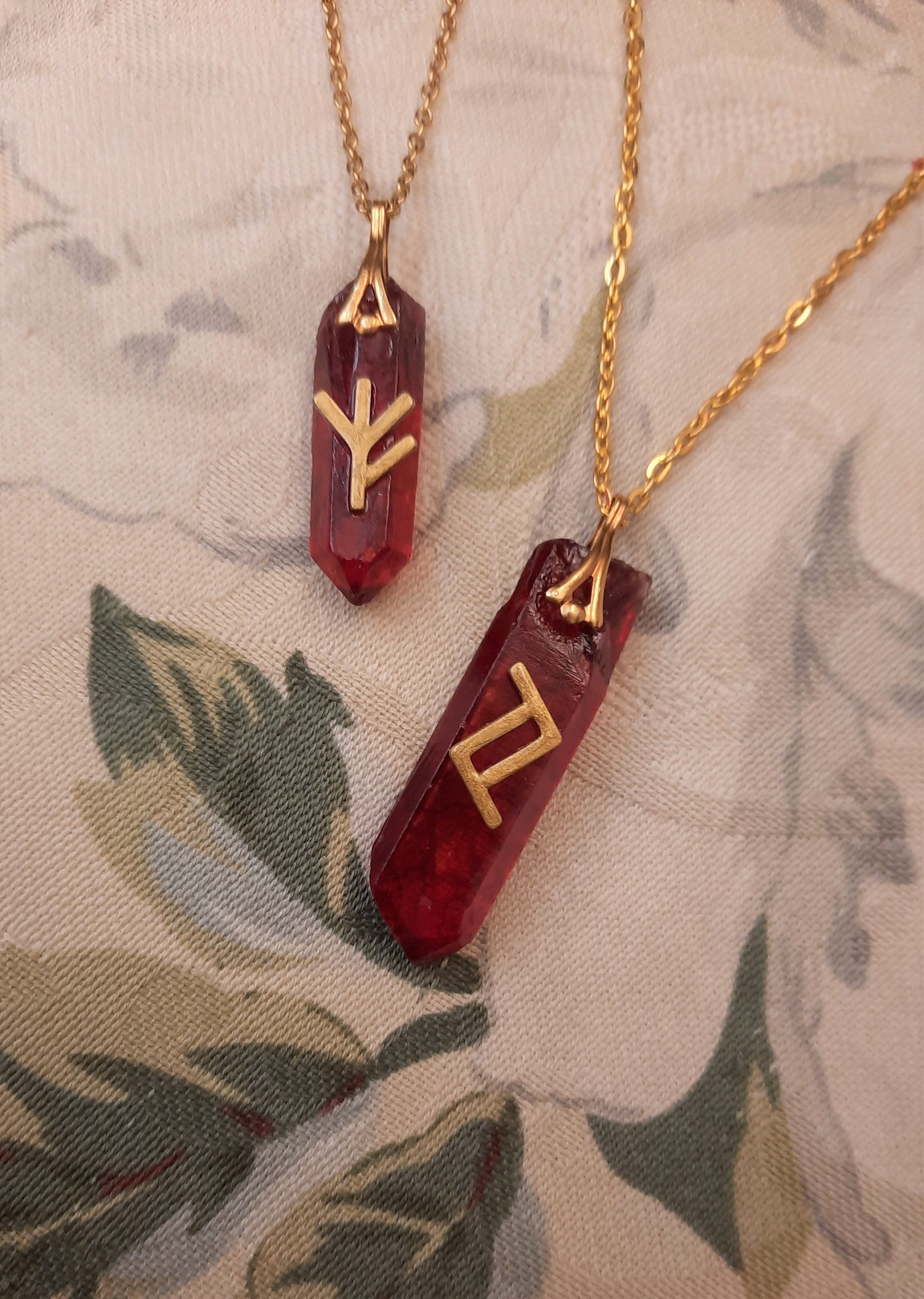 Scarlet Witch Inspired Protection Runes Raw Crystal Pendant | Etsy