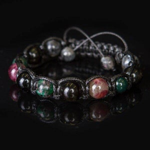 Protection Bracelet for Men Black Tourmaline, Anyolite, Bloodstone ...