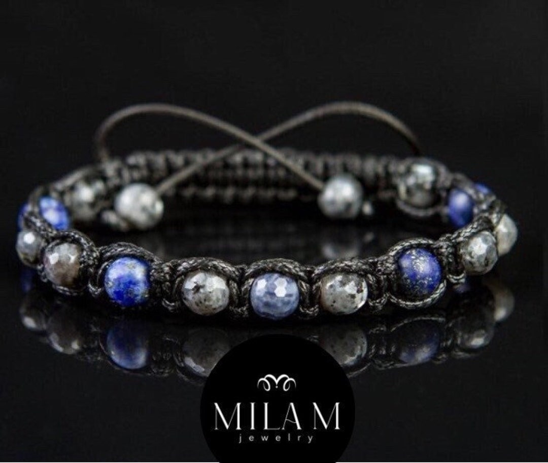 Men's Sapphire Bracelet, Blue Lazurite, Laurelite Armlet for Men ...