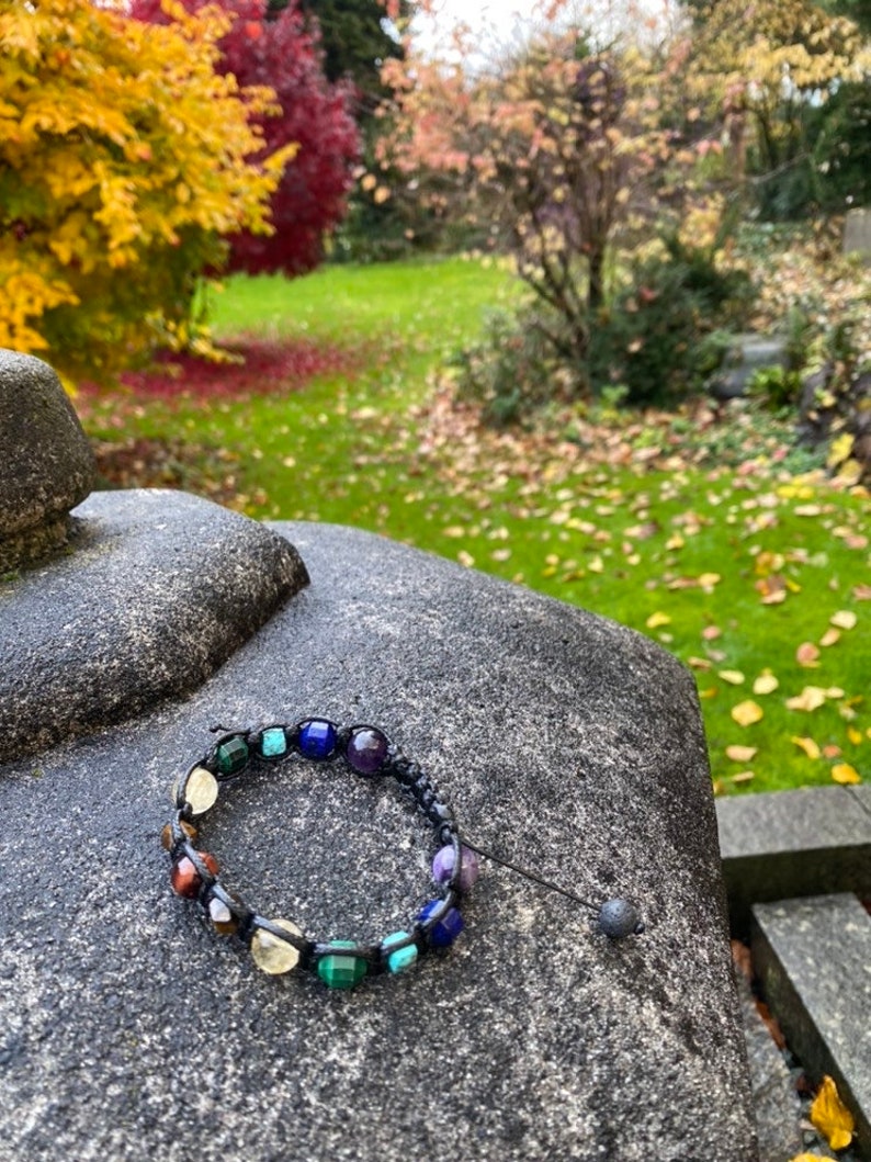 Chakras Bracelet Men 7 Chakras Bracelet Real Stone Red - Etsy