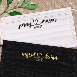 Custom Wedding Guest Masks Bulk Disposable Face Masks - Etsy