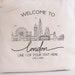 London Wedding Welcome Tote Bag - London Wedding Favors - London ...
