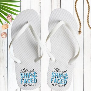 Custom Flip Flops for Nautical Bachelorette - Boat Party Flip Flops ...