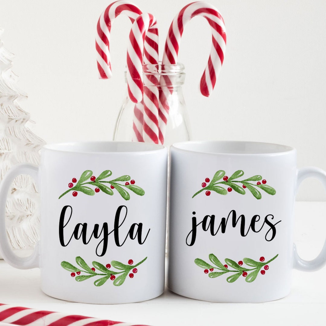 Christmas Mugs With Names - Custom Holiday Coffee Cups - Personalized ...