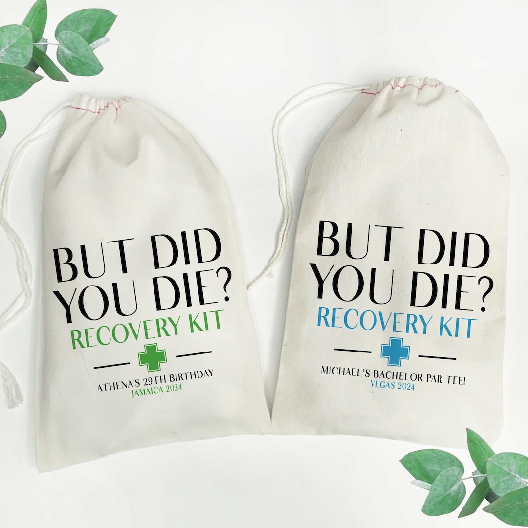 But Did You Die Custom Recovery Kit Bags | Funny Hangover Kit Favors ...