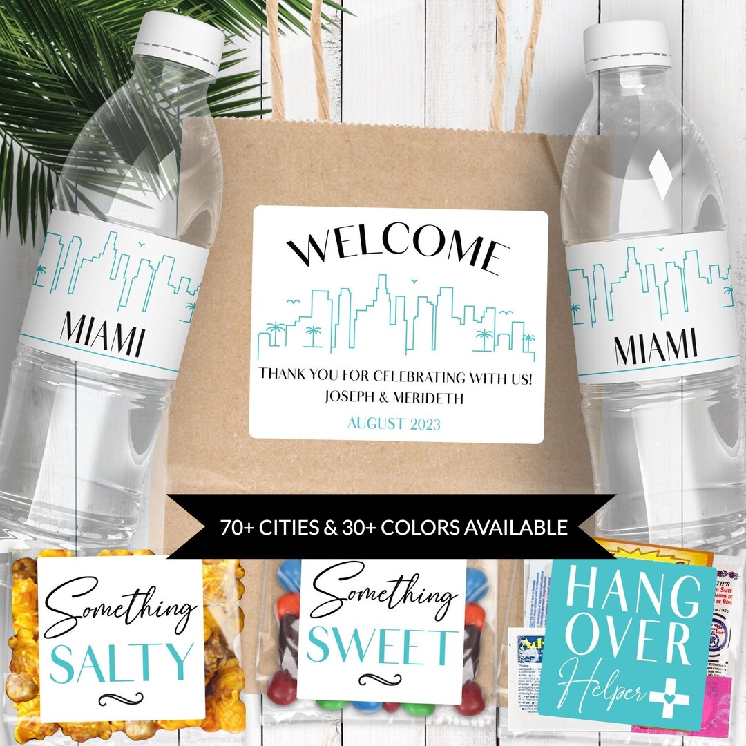 Welcome to Florida Gift Bag Stickers for Out of Town Guests - Miami ...