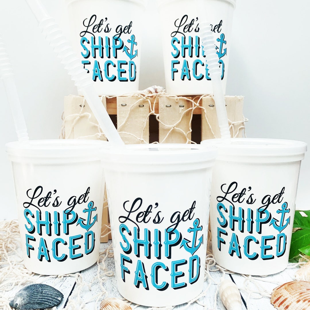 Boat Party Cups - Nautical Bachelorette Party Favors - Let's Get Ship ...