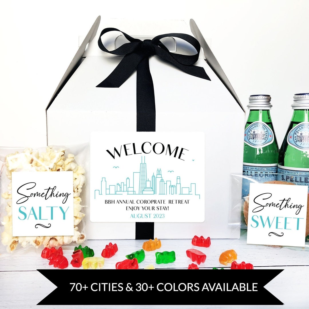 Chicago Wedding Welcome Labels - Custom Chicago Skyline Party Favor ...