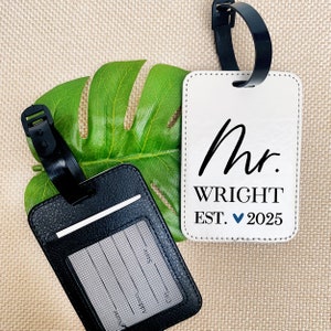 Custom Luggage Tags - Wedding Bag Tags for Newlyweds - Mr and Mrs ...