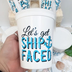 Boat Party Cups - Nautical Bachelorette Party Favors - Let's Get Ship ...