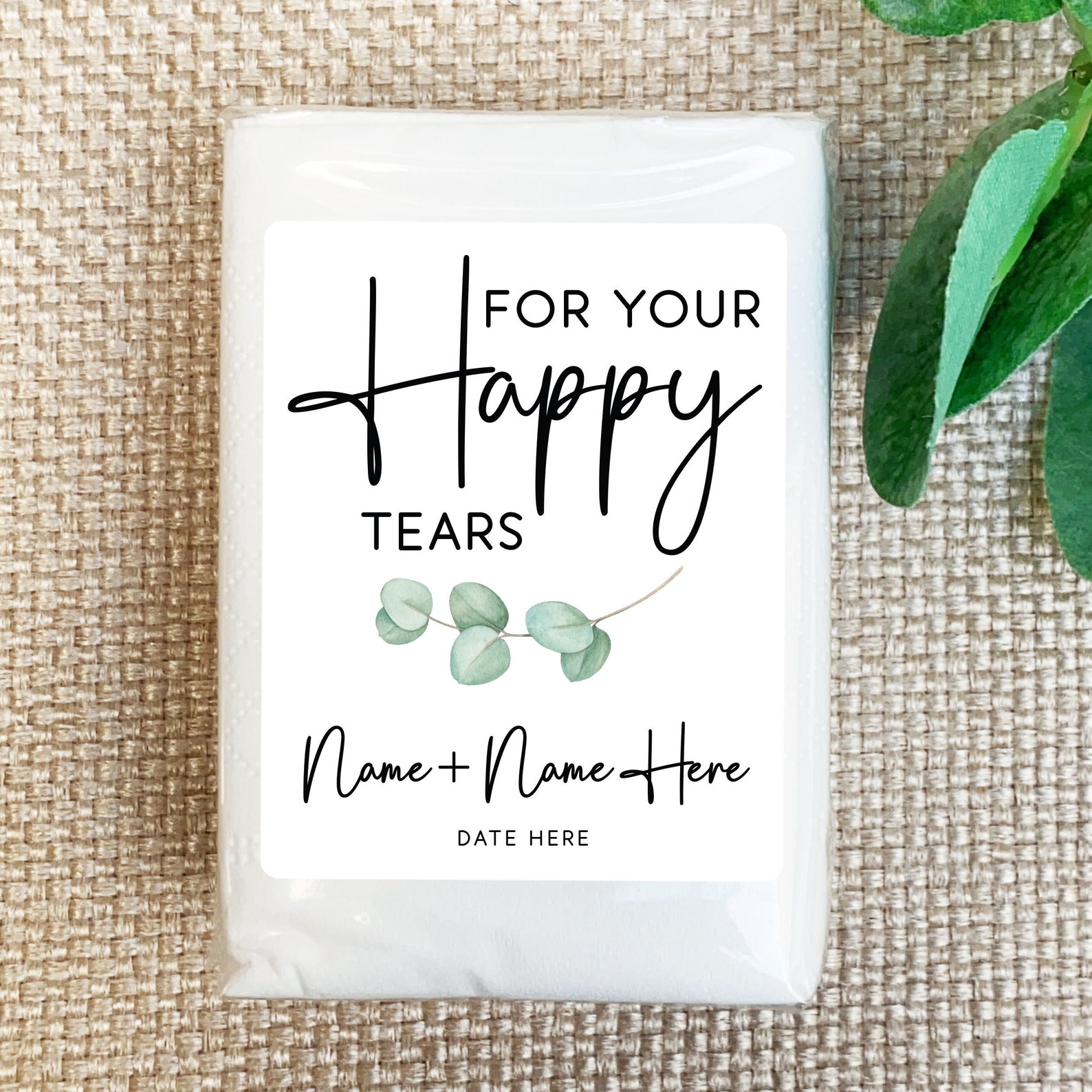 Wedding Tissue Favors Custom Labels Set of 15 Facial Tissue Packs No ...