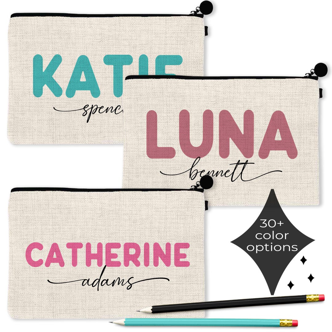 Custom Name Pencil Pouch for Kids | Personalized Pouch for School ...