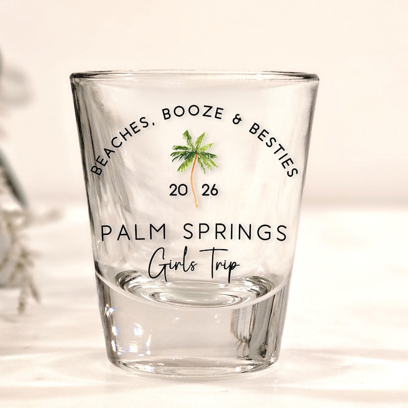 Custom Palm Tree Shot Glasses for Tropical Trip | Personalized Beach ...