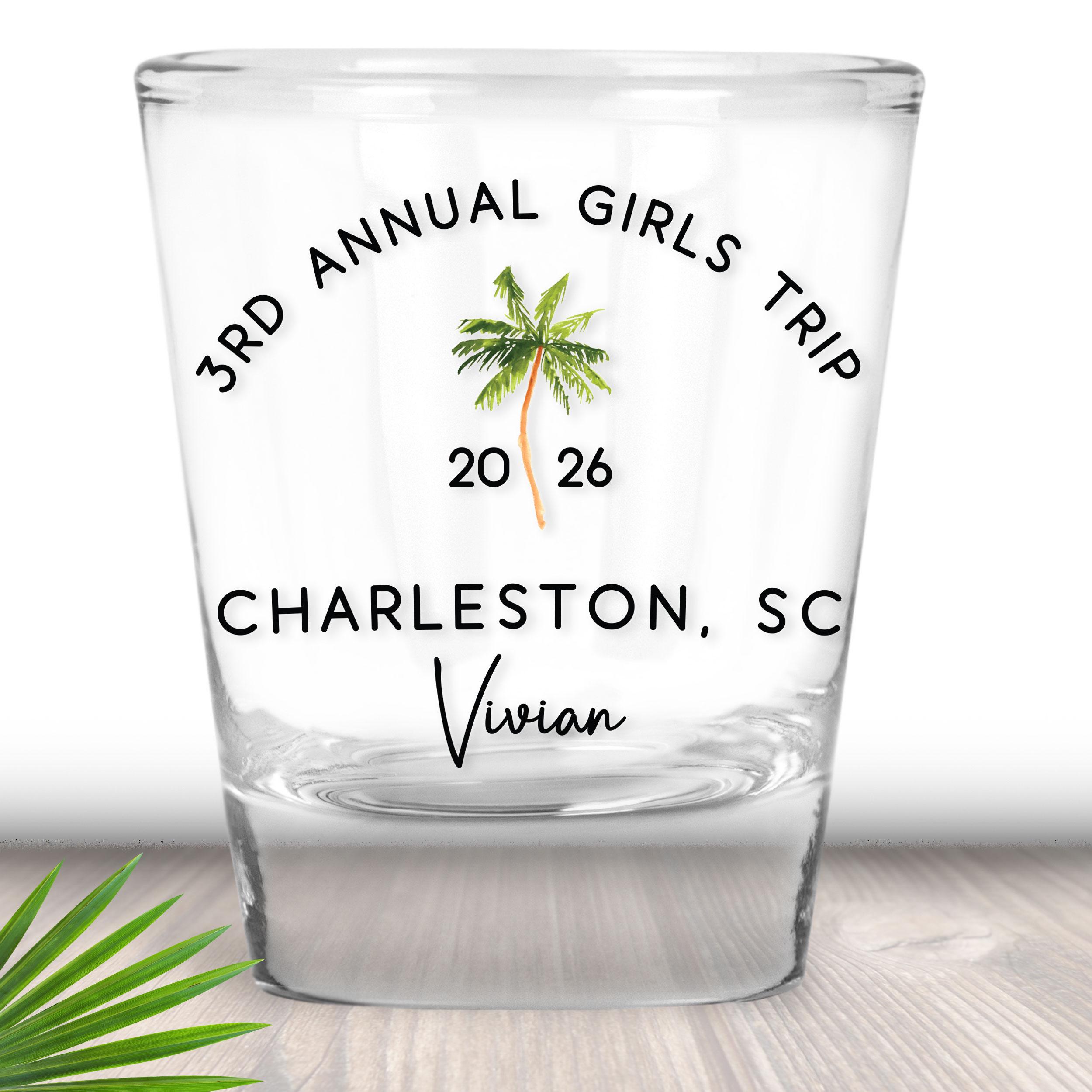 Custom Palm Tree Shot Glasses for Tropical Trip | Personalized Beach ...
