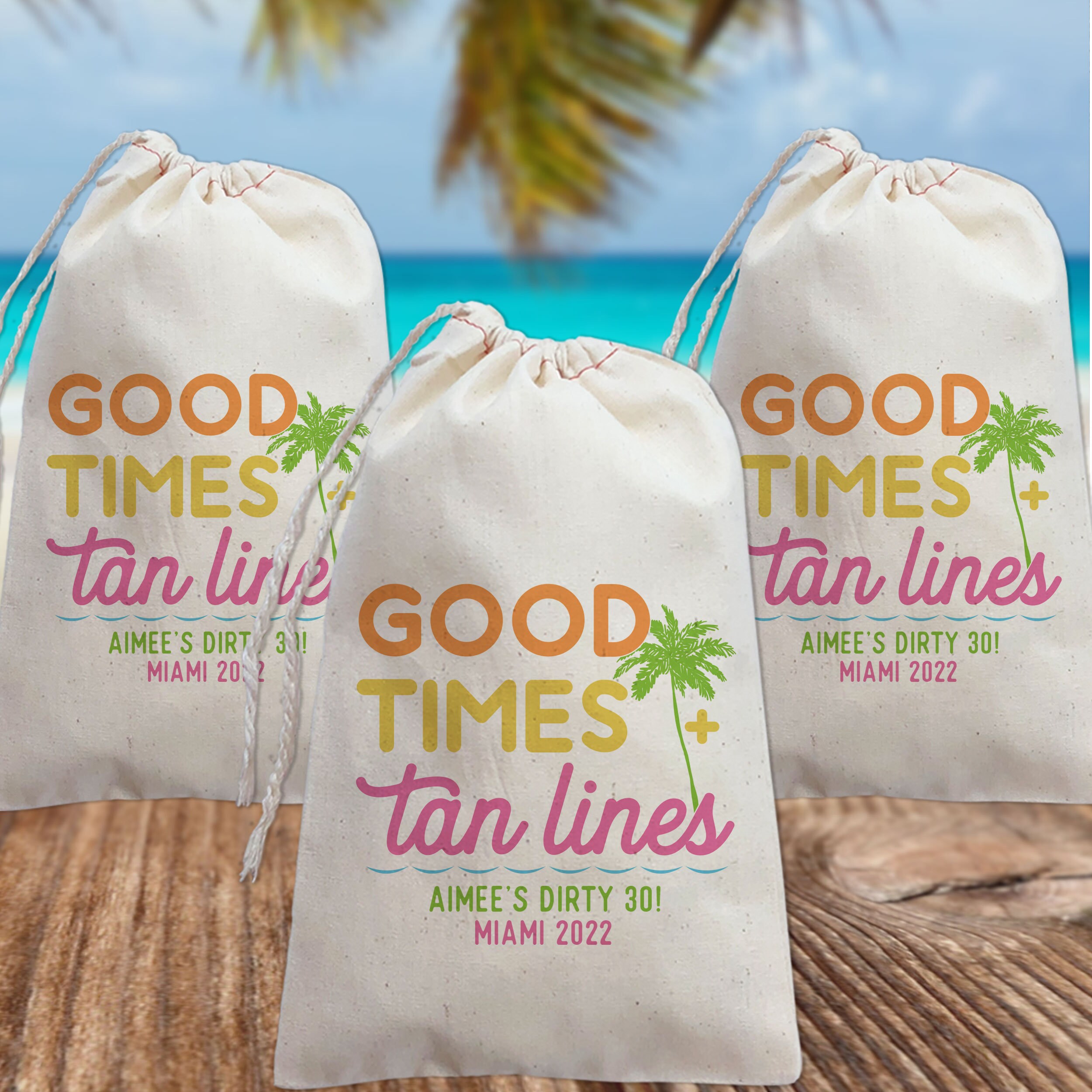 Beach Girls Trip Bags - Custom Beach Bachelorette Totes - Good Times ...