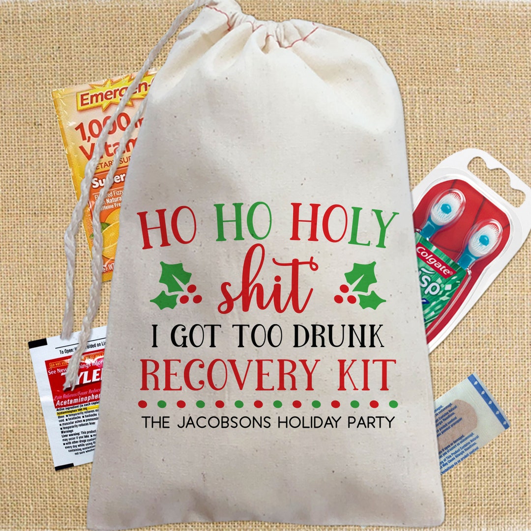 Christmas Hangover Recovery Kit Bags Funny Holiday Party Favor Bags ...