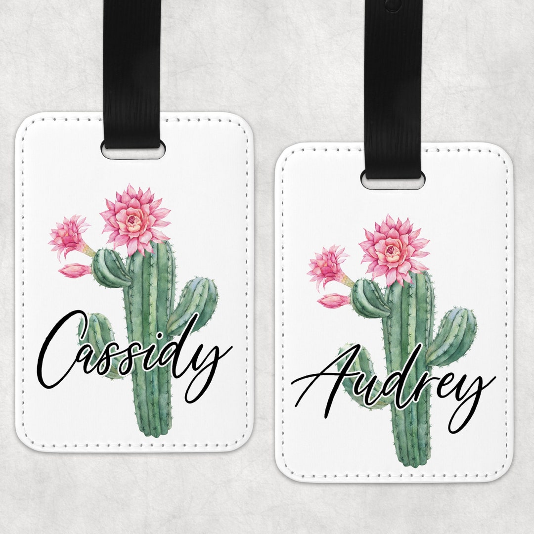 Cactus Luggage Tag - Personalized Girls Trip Bag Tag - Desert Palm ...