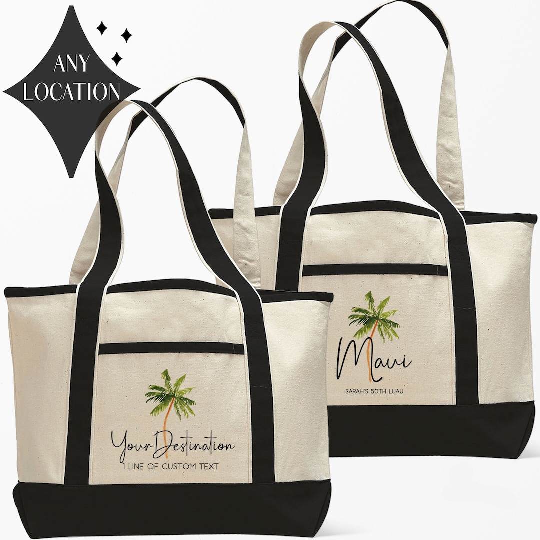 Palm Tree Hawaii Beach Bag - Custom Beach Bags - Hawaii Welcome Bags ...