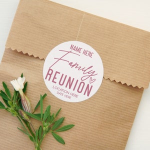 Family Reunion Stickers - Custom Reunion Favor Labels - Waterproof Cup ...