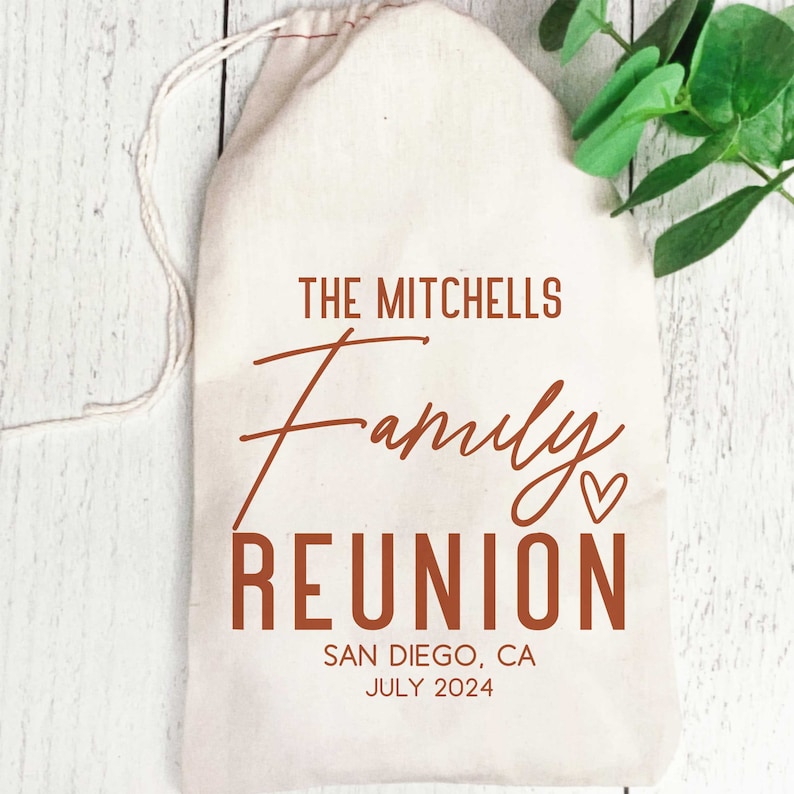 Family Reunion Bags - Personalized Reunion Favor Bags - Family Reunion ...