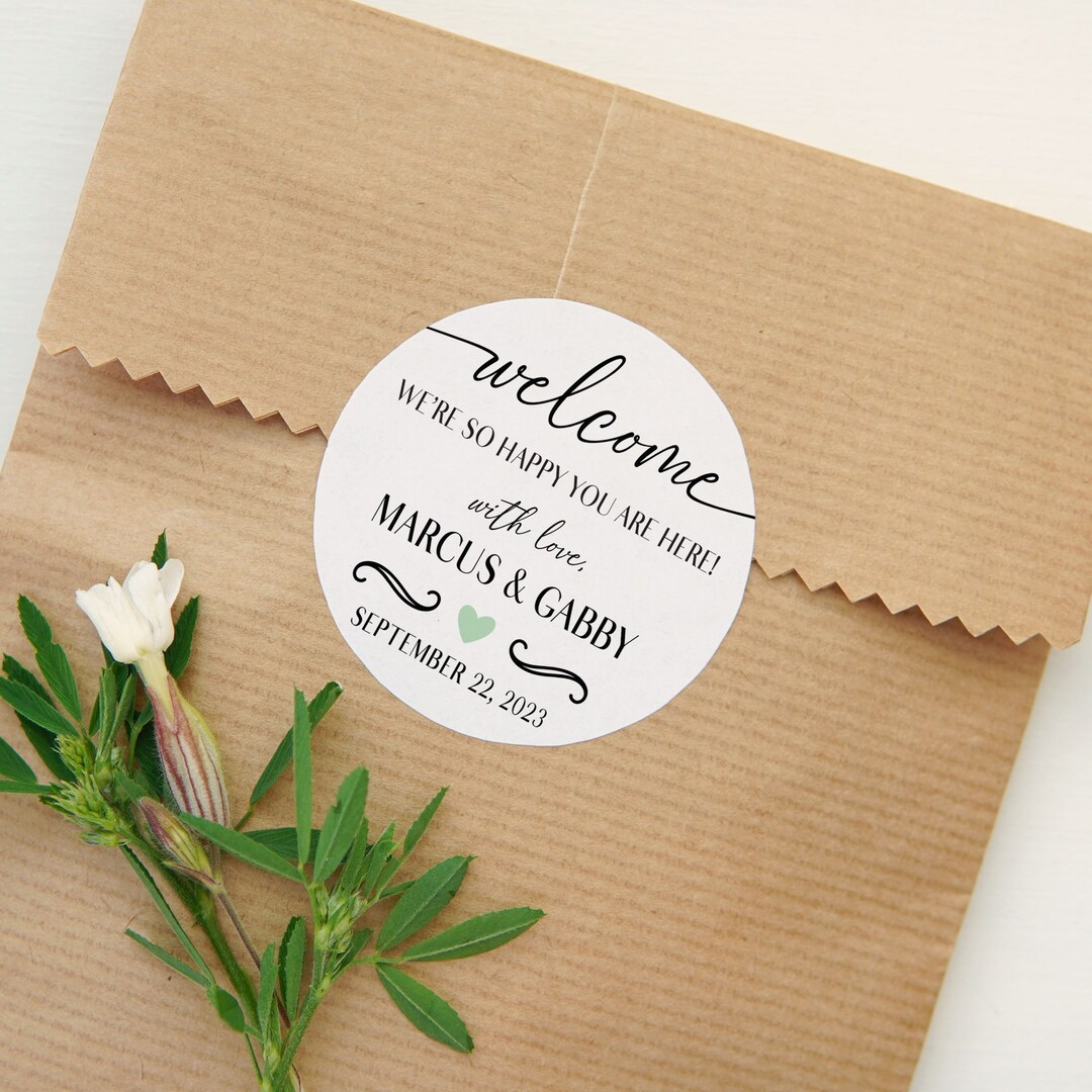 Wedding Welcome Labels - Welcome Favor Stickers for Out of Town Guests ...