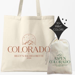 Colorado Custom Destination Tote Bags, Colorado Wedding or Bachelorette ...
