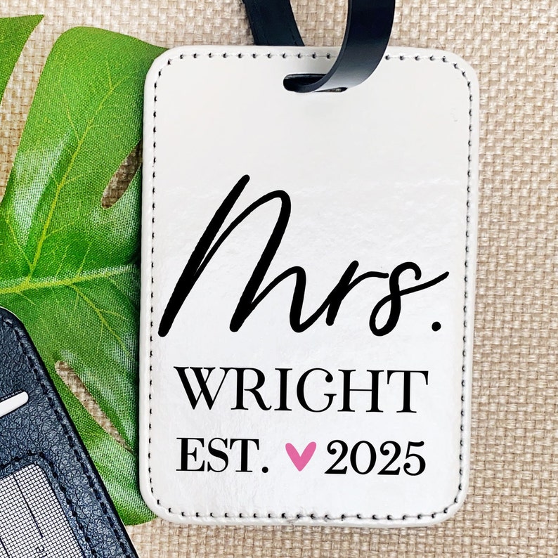 Custom Luggage Tags - Wedding Bag Tags for Newlyweds - Mr and Mrs ...