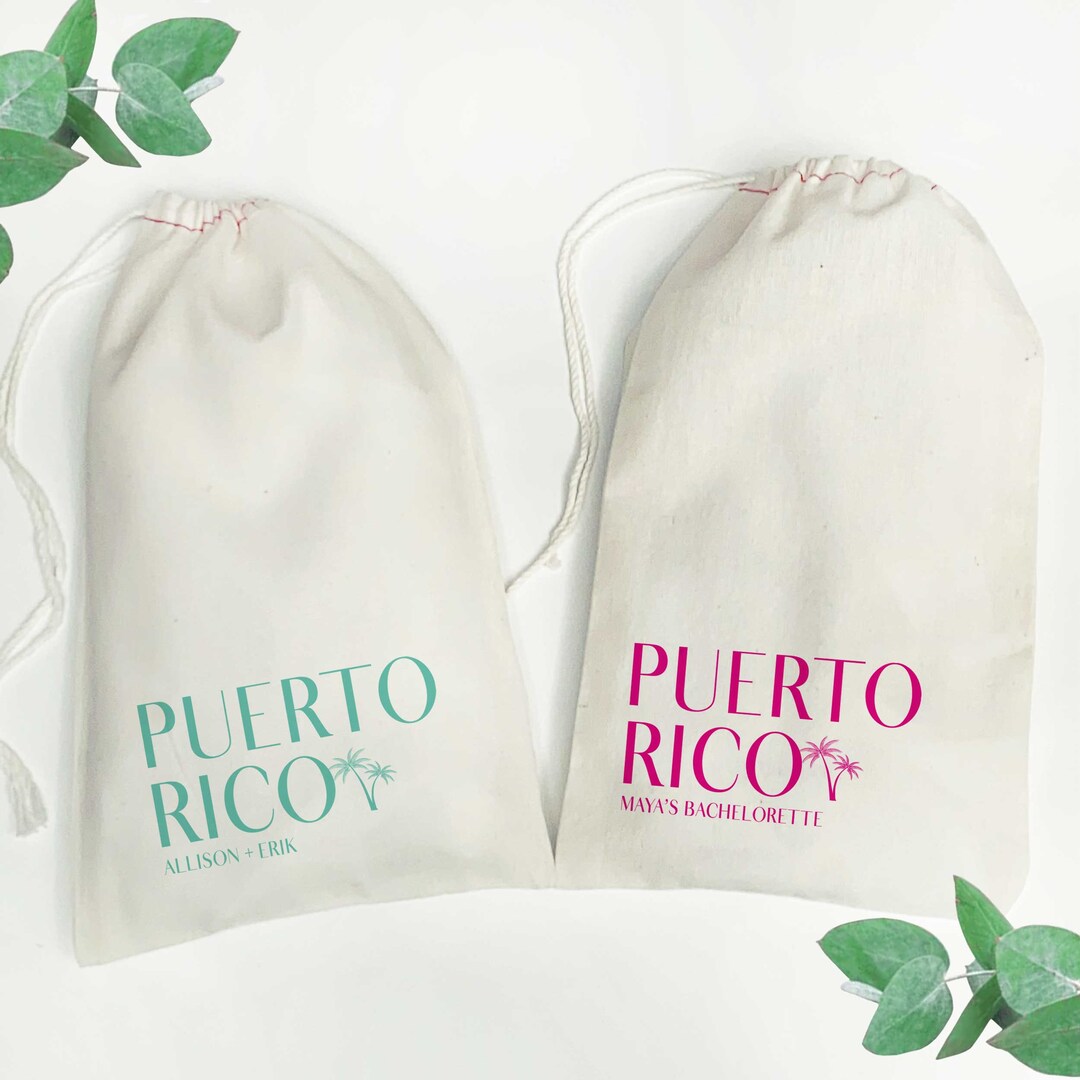 Puerto Rico Bags - Custom Puerto Rico Welcome Bags for Wedding - Palm ...