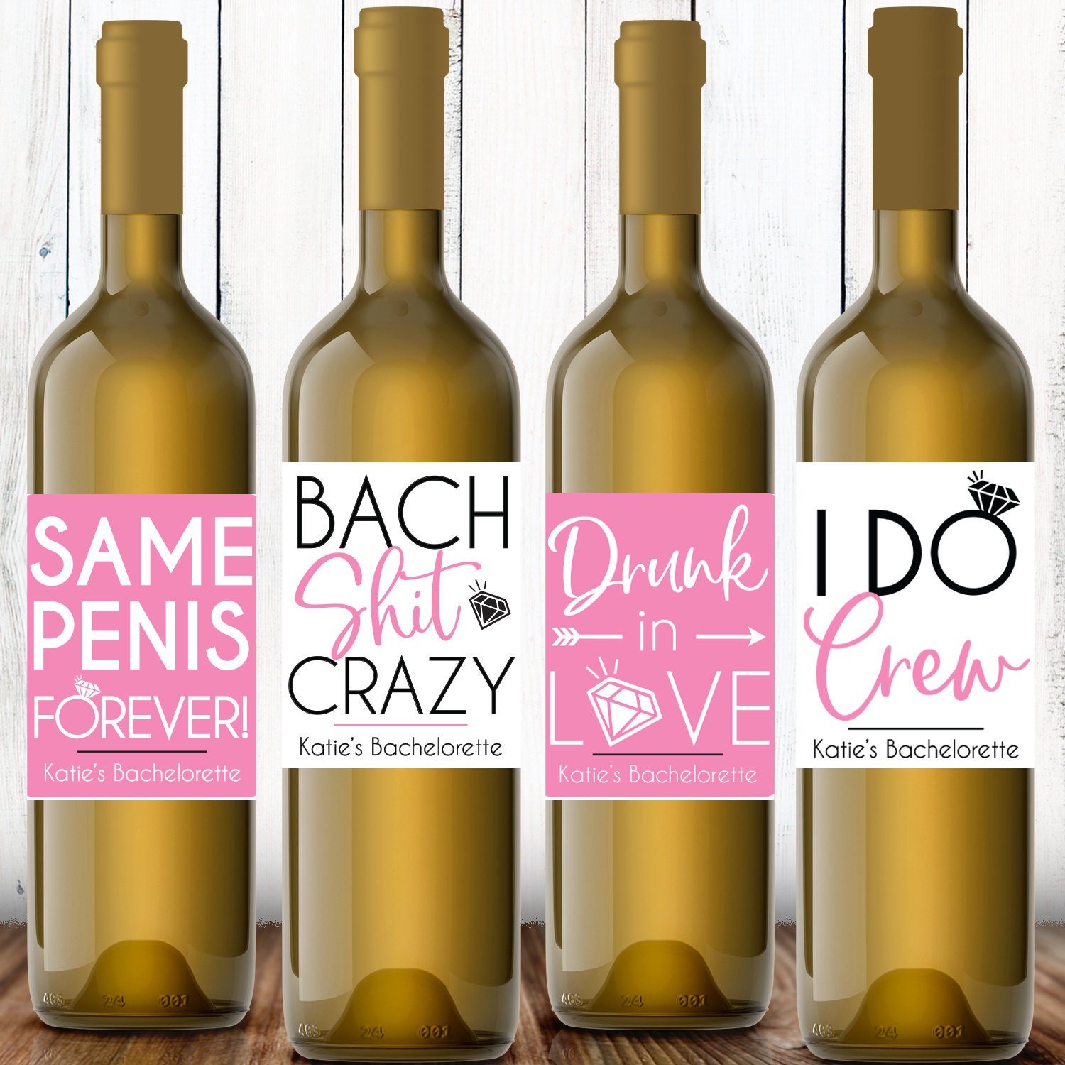 Bachelorette Wine Labels Custom Bachelorette Party Decor | Etsy