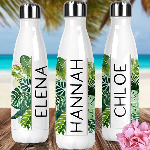 Customized Stainless Steel Water Bottle Insulated Tropical Greenery ...