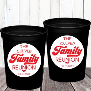 Family Reunion Decor - Custom Party Cup Stickers - Reunion Favor Labels ...