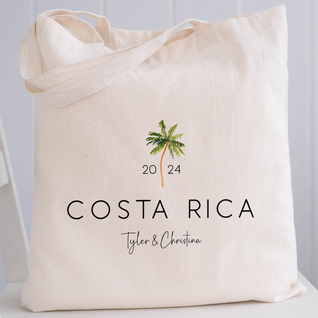 Palm Tree Wedding Welcome Tote Bags, Custom Guest Gifts, Tropical Gift ...