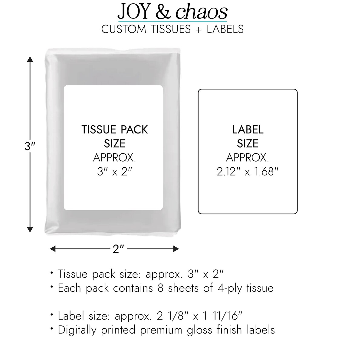 Graduation Tissue Favors + Custom Labels - Set of 15+ Facial Tissue ...