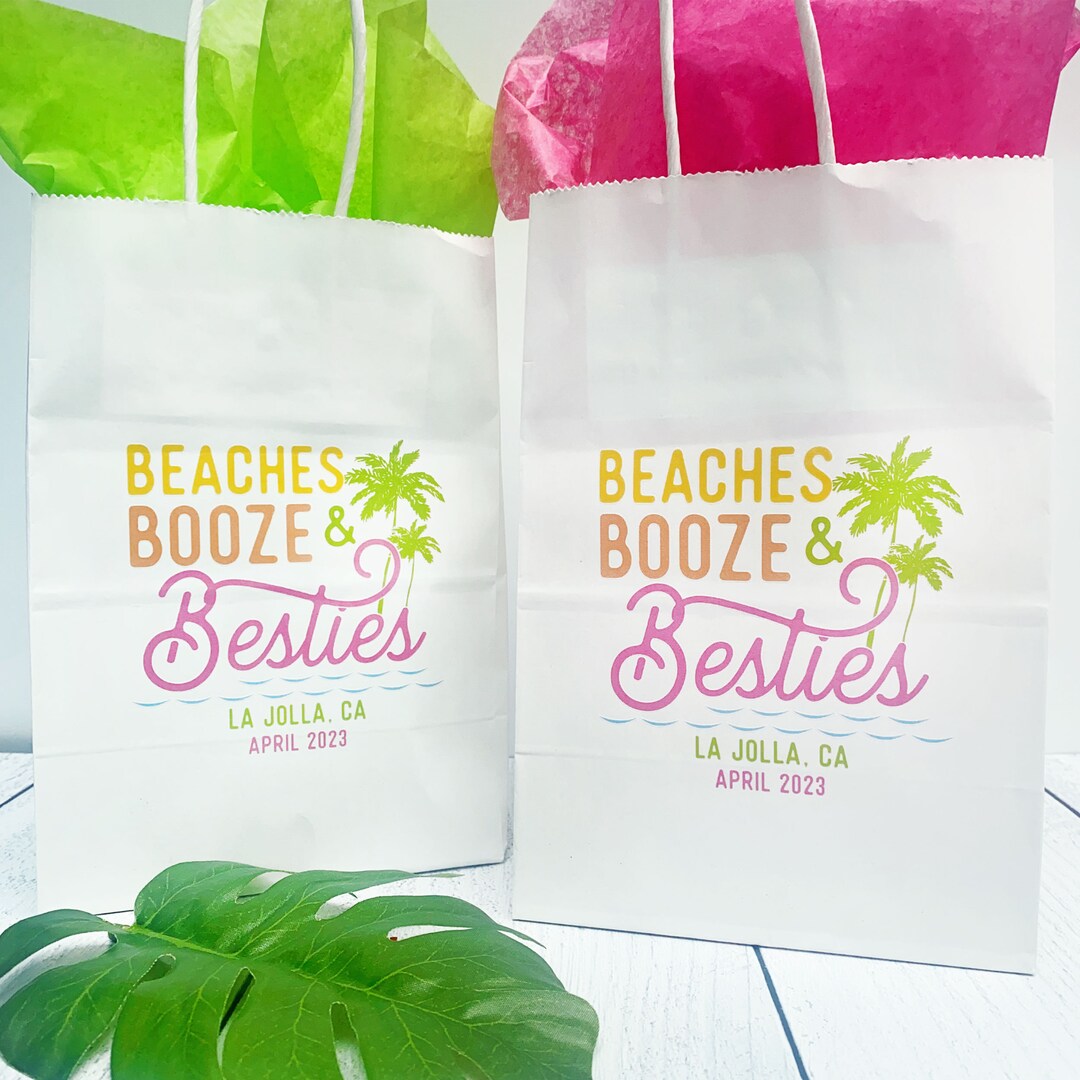Beaches Booze & Besties Custom Bachelorette or Birthday Favor Bags ...