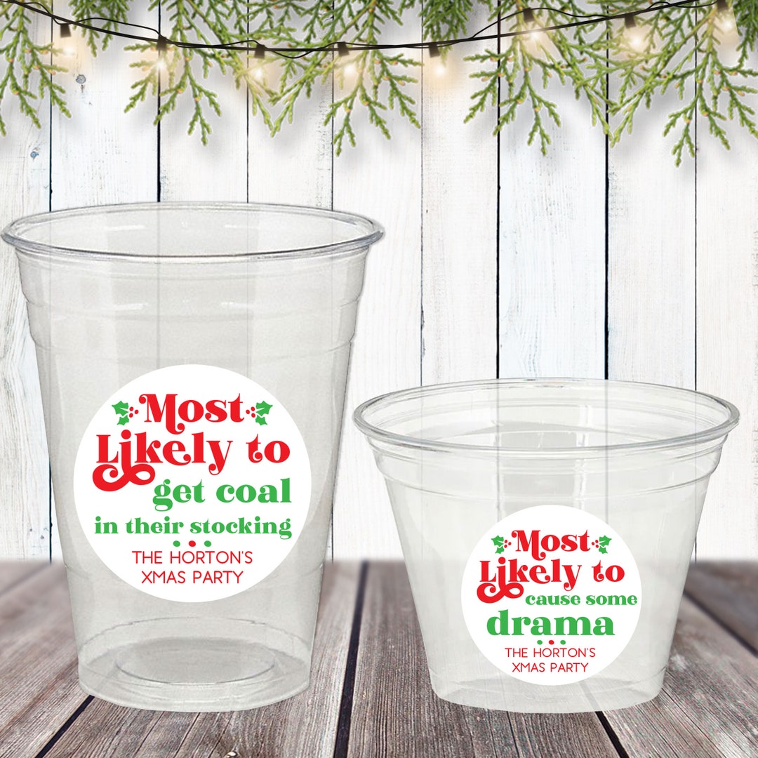 Friendsmas Decor - Christmas Most Likely to Custom Cup Stickers - Adult ...