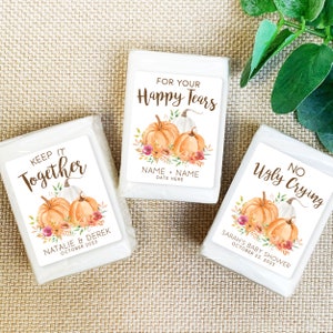 Fall Wedding Tissue Favors, Custom Labels for Mini Facial Tissue Packs ...