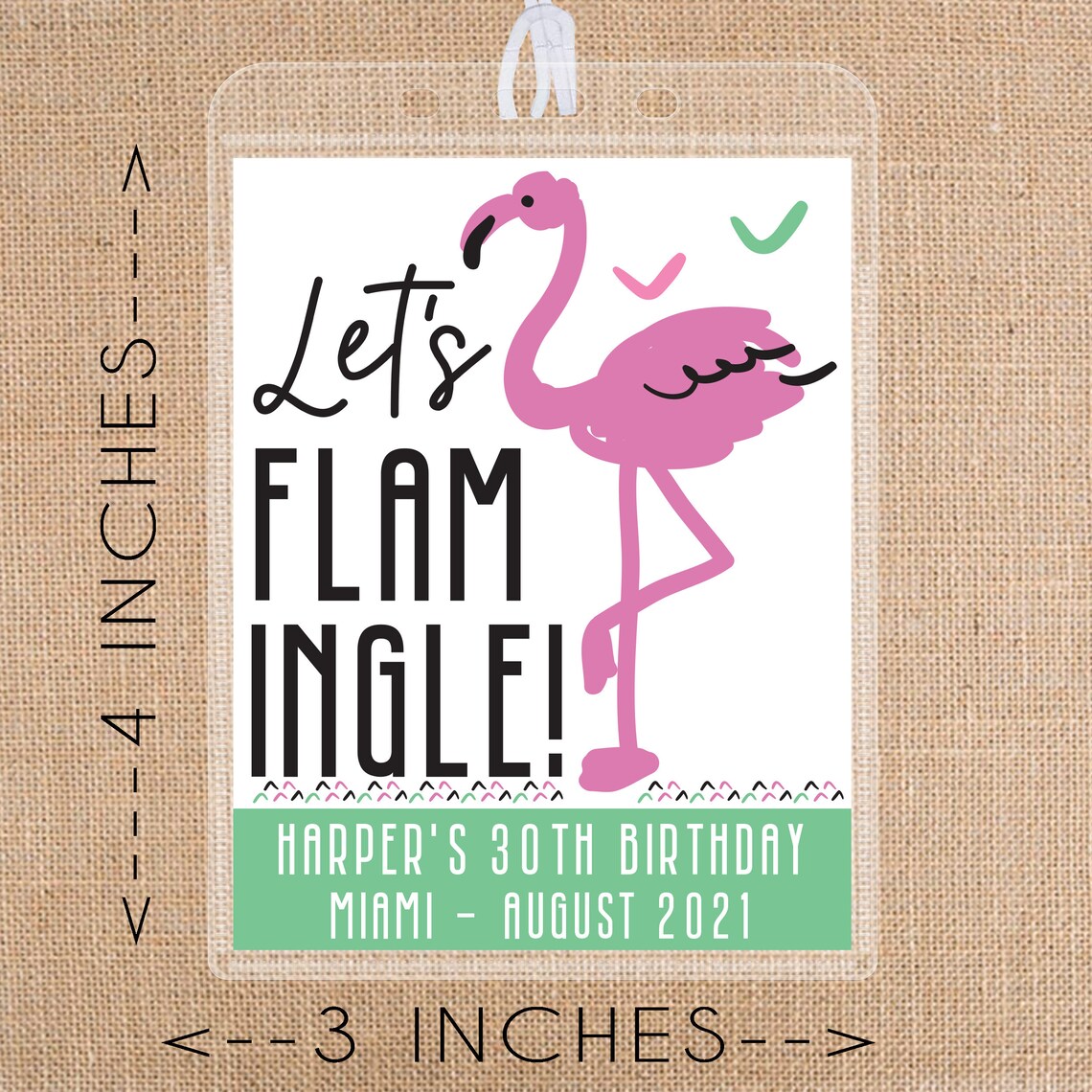 Flamingo Party Favor Bag Tags Custom Luggage Tag Set for - Etsy