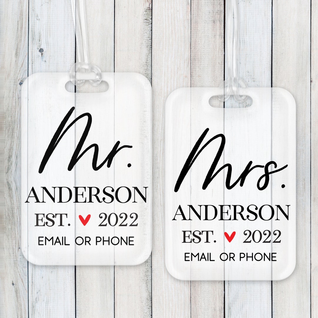 Custom Luggage Tags Wedding Bag Tags for Newlyweds Mr and Mrs Luggage ...
