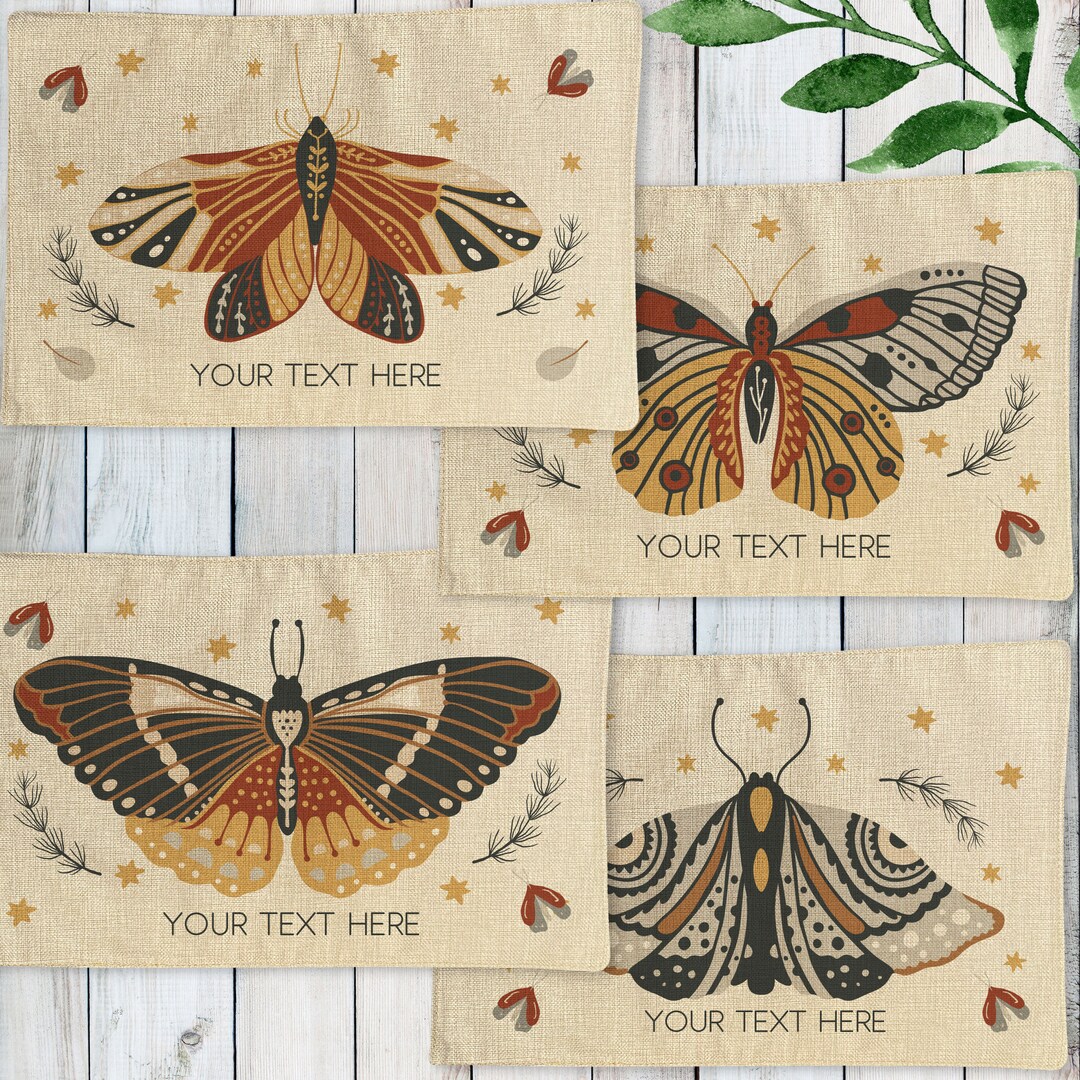 Moth Gifts, Personalized Placemats, Unique Home Decor, Moth Decorations ...