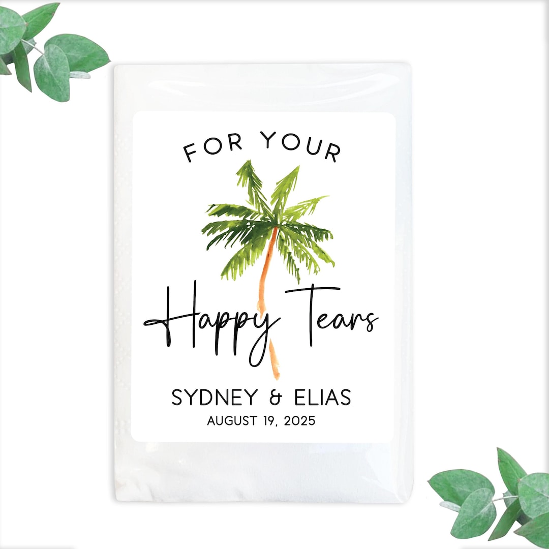 Tropical for Your Happy Tears Tissues Custom Wedding Tissue ...