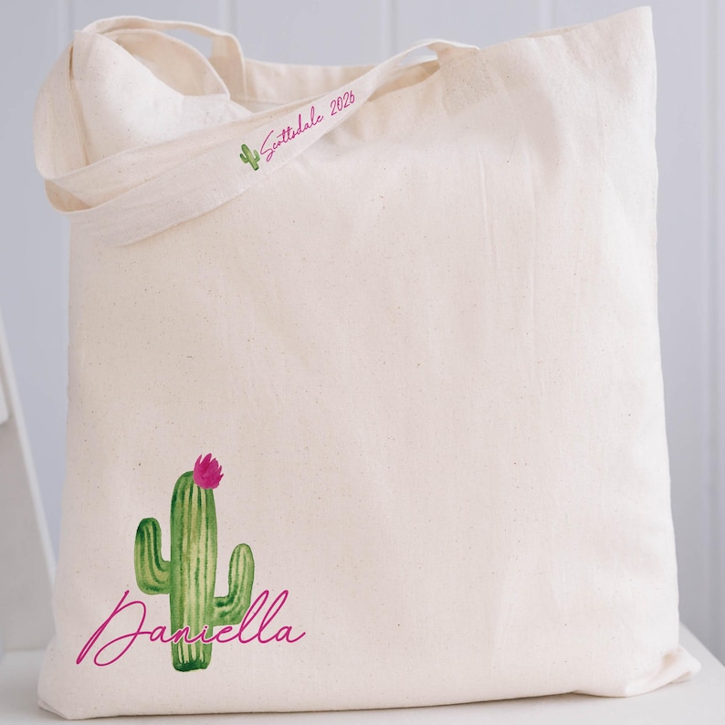 Personalized Cactus Tote Bag | Custom Desert Bachelorette or Birthday ...