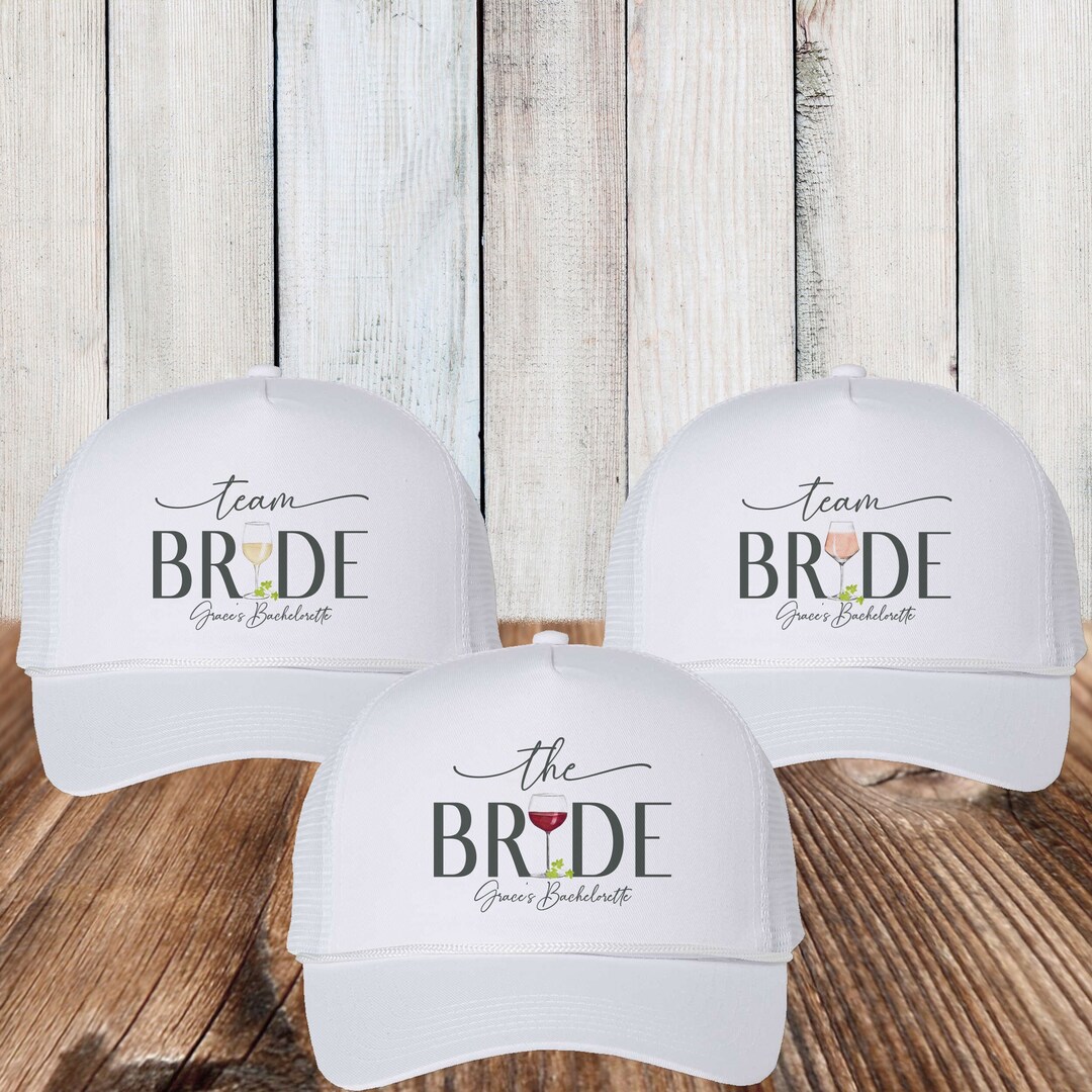 Wine Bachelorette Party Hats Team Bride Vineyard Wine Tasting Trucker ...