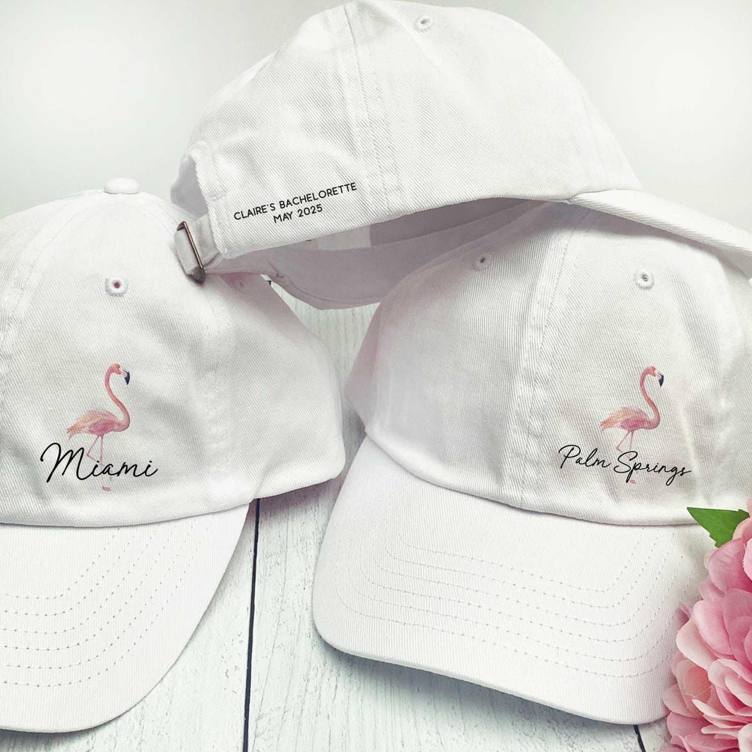 Custom Flamingo Baseball Hat | Personalized Bachelorette Party Favor - Etsy