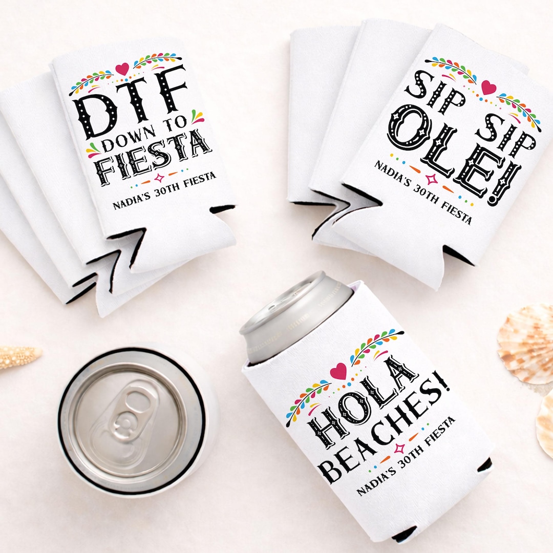 Custom Mexico Can Coolers – Sip Sip Ole Bachelorette Party Favors ...