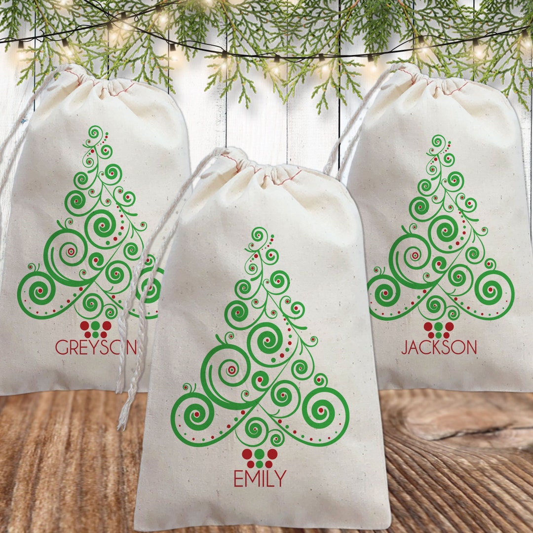 Christmas Gift Bags - Holiday Party Favor Bags - Reusable Ecofriendly ...